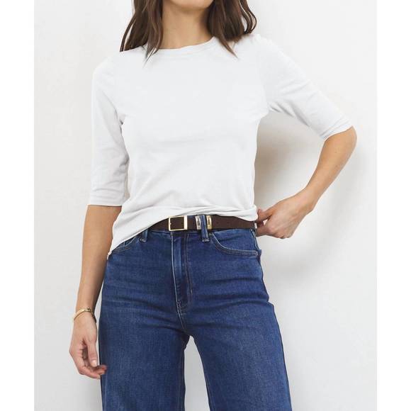 LAmade | Tops | New Lamade Santa Monica Mitered Elbow Length Tee In White | Poshmark